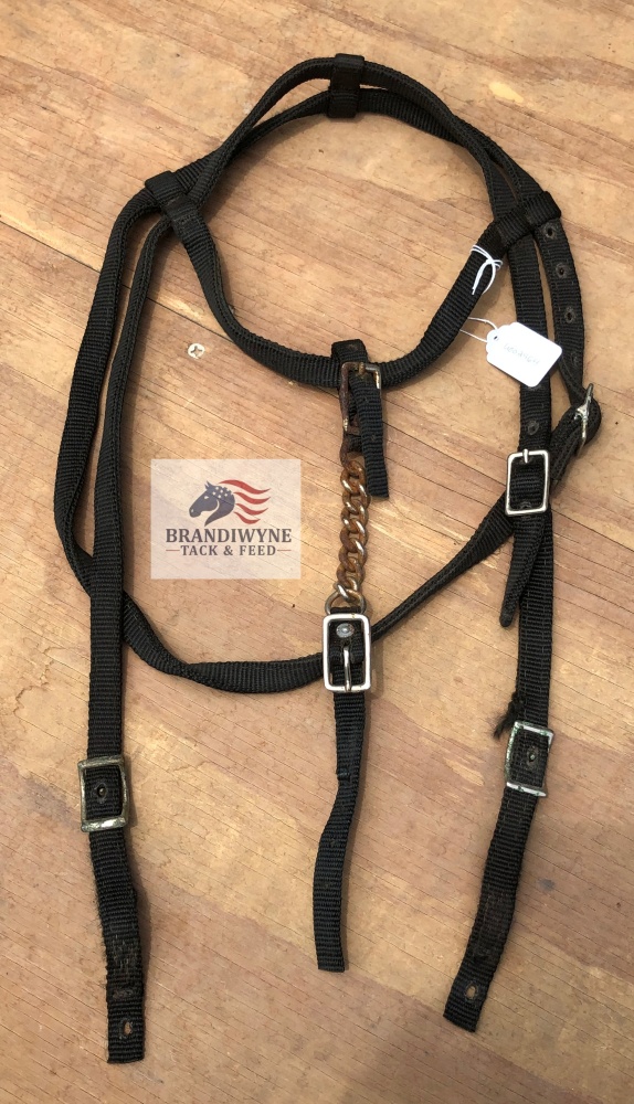 Used black nylon headstall